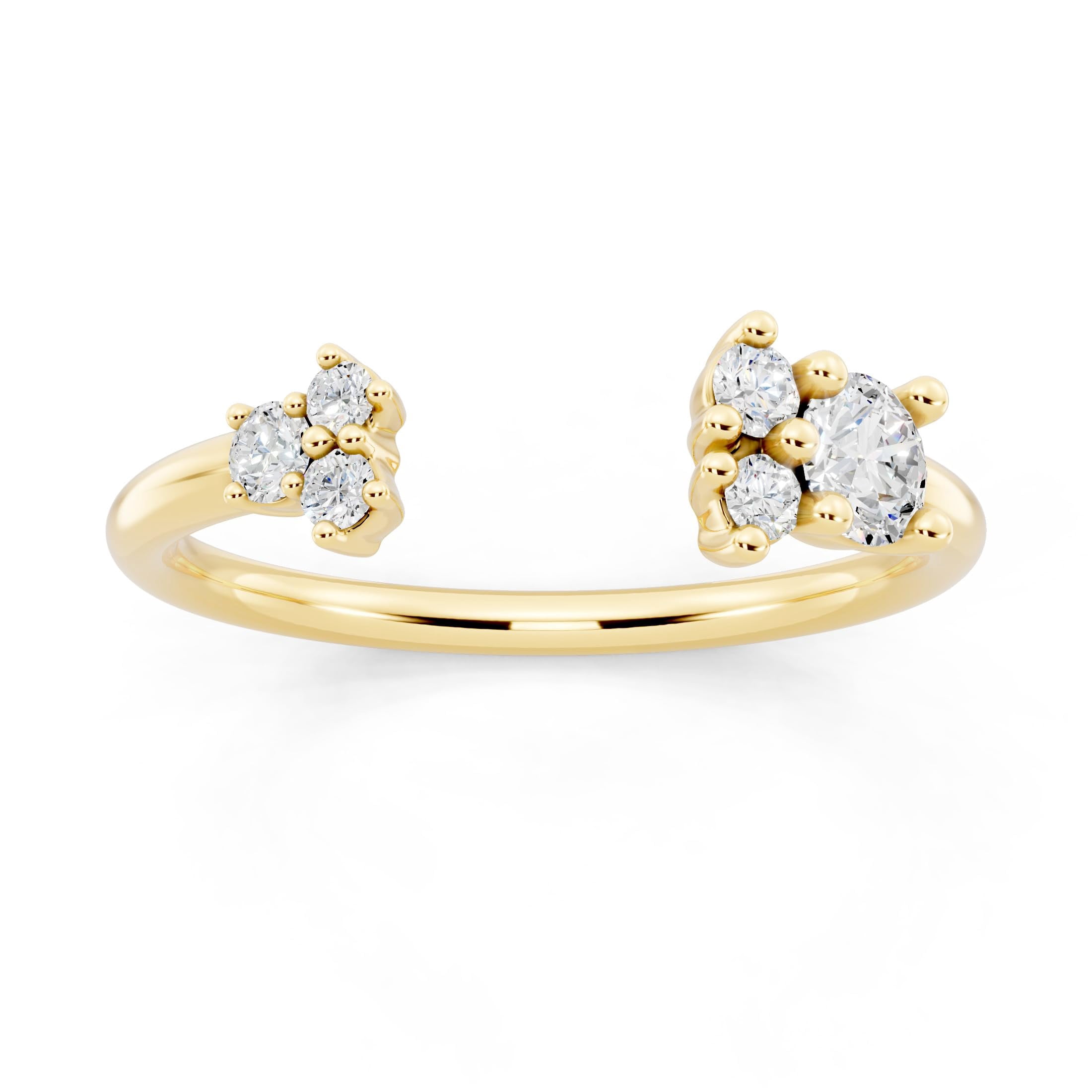 1/4 Cttw Round Moissanite Eternity Wedding Band Open Ring for Women 14K ...