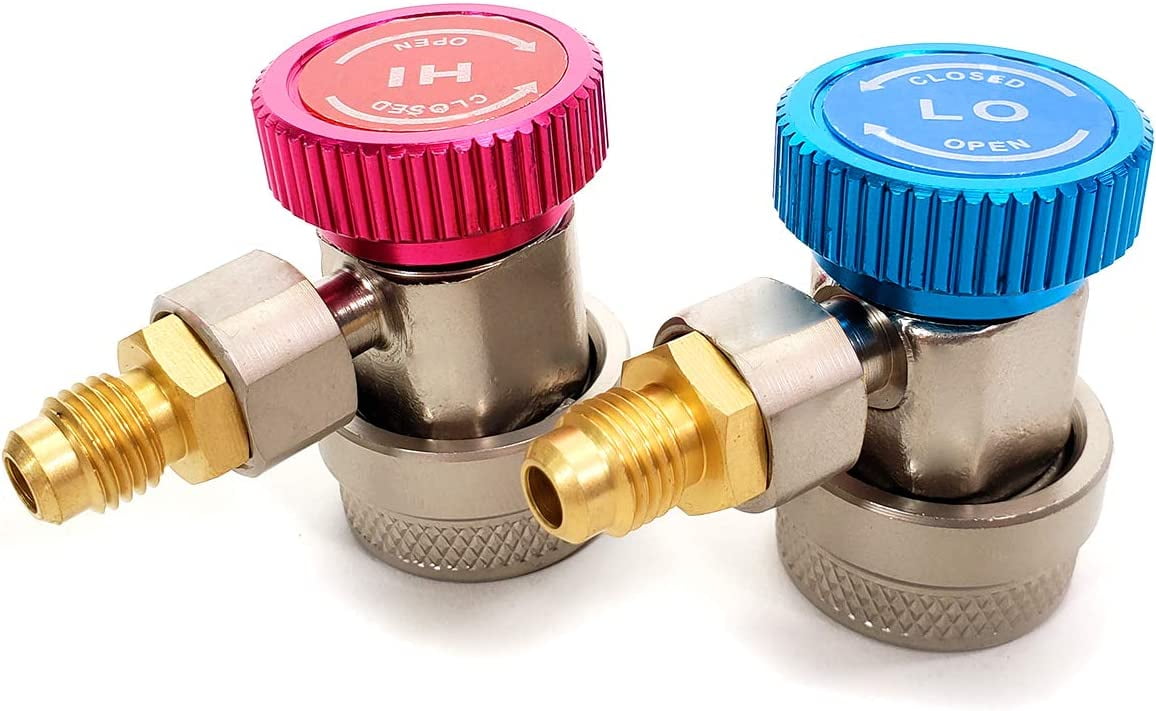1/4" Deluxe Adjustable AC R134a Quick Coupler HVAC Connector Set ...