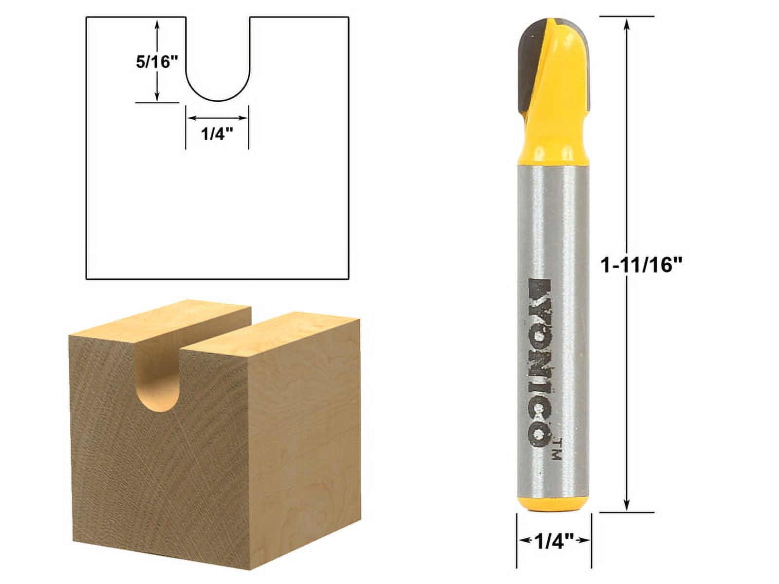 1/4" Diameter Core Box Router Bit - 1/4" Shank - Yonico 14164q ...