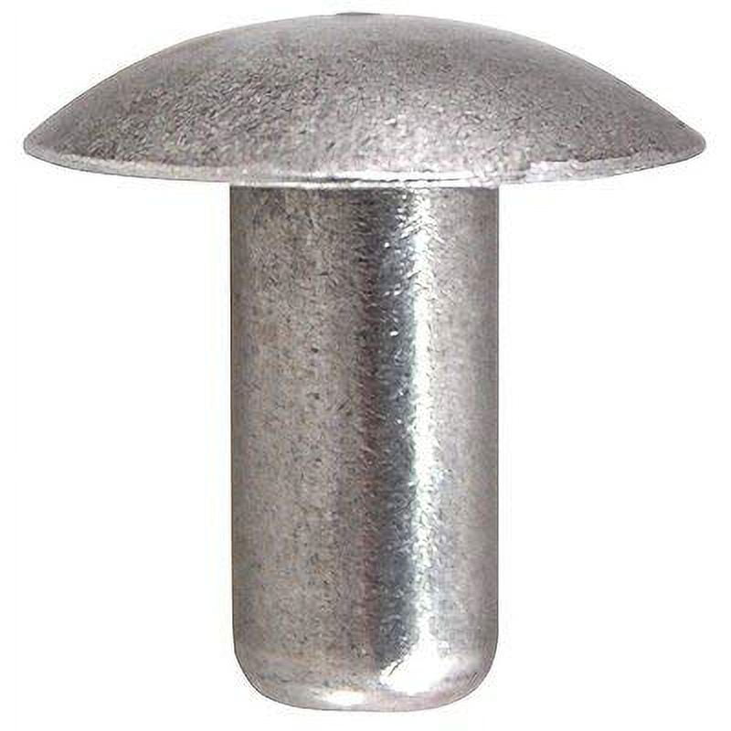 1/4" Diameter X 1/2" Length Solid Aluminum Brazier Head Rivets, Pack of ...