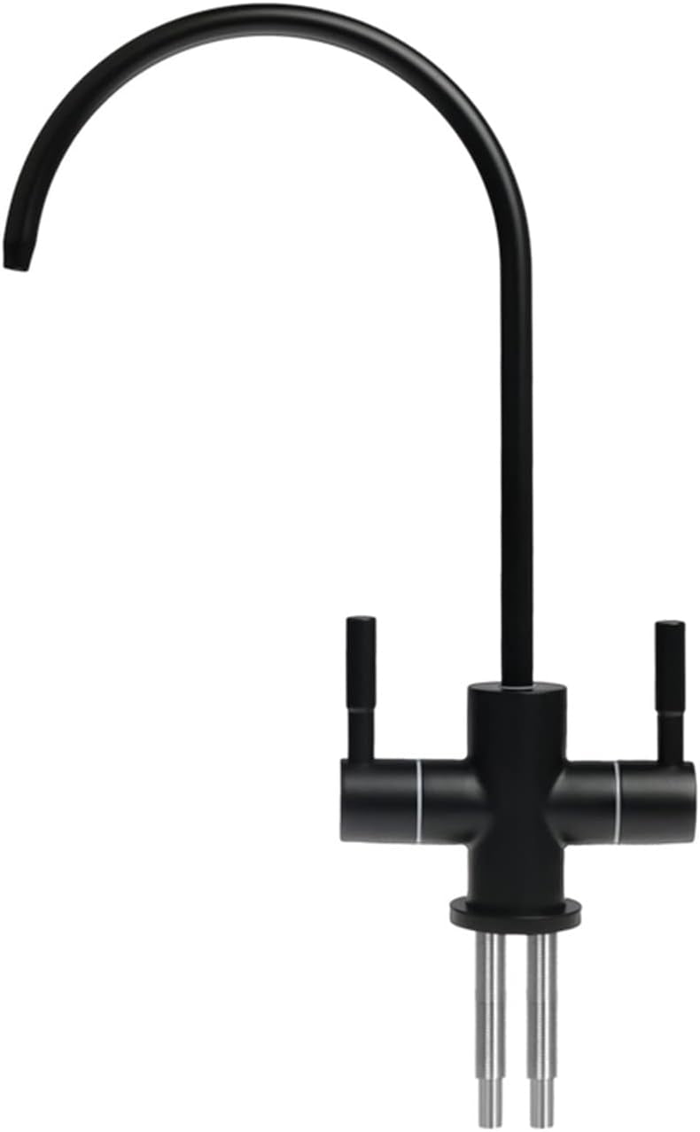 1/4'' Double Holes Sink Faucet Tap Black Reverse Osmosis RO Drinking ...