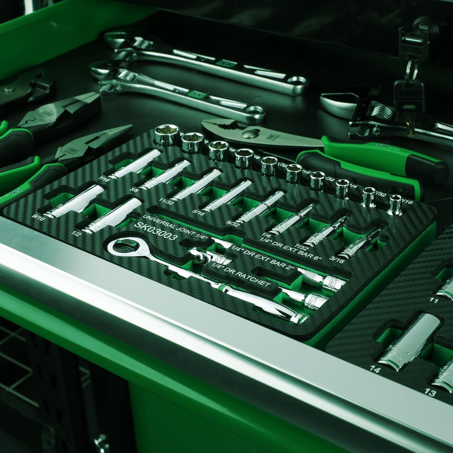 1/4" Drive Socket Set with 160-P Ratchet, 24-Piece, SAE, SuperKrome ...