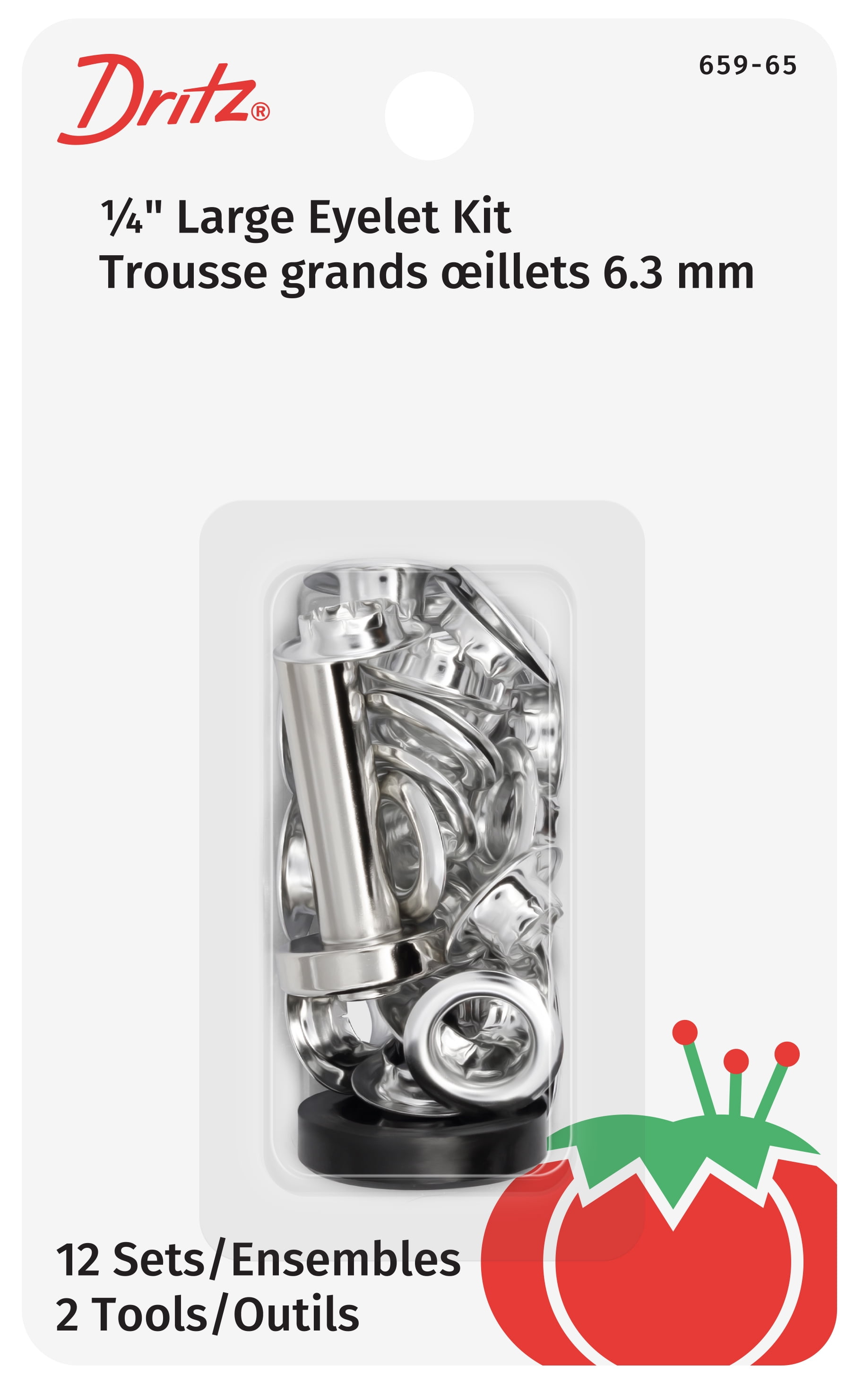 Dritz 1/4" Large Eyelets and Tool, Silver - Walmart.com