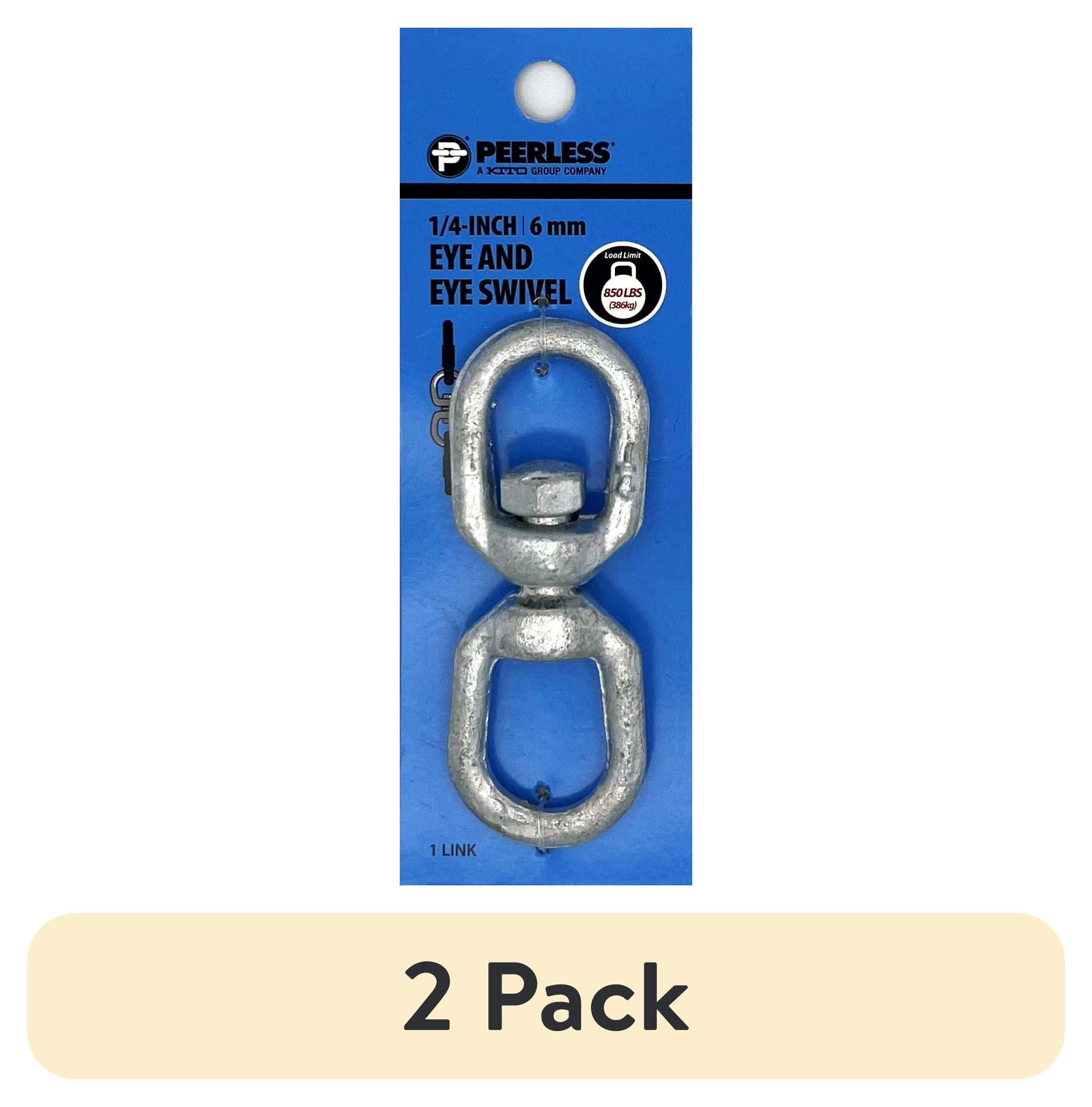 (2 pack) 1/4" Eye and Eye Swivel, Galvanized, Peerless Chain Company ...
