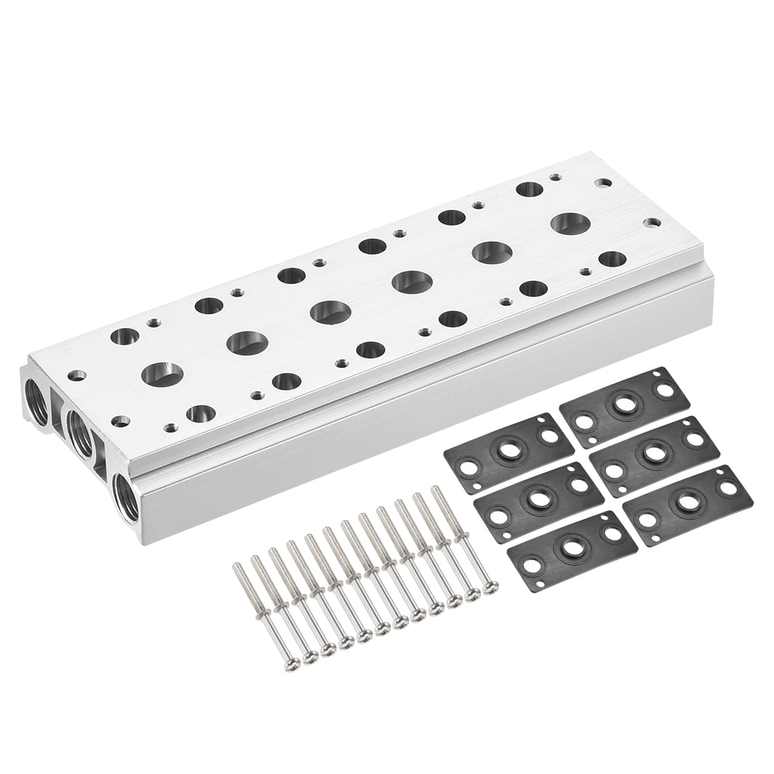 1/4" G Thread 6 Row Aluminum Manifold Solenoid Air Pneumatic Valve Base ...