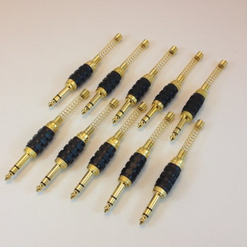 1/4" GOLD PLATED SHIELDED (6.3mm) STEREO PLUG WITH STRAIN RELIEF COLOR ...