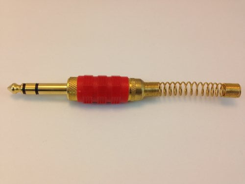 1/4" GOLD PLATED SHIELDED (6.3mm) STEREO PLUG WITH STRAIN RELIEF COLOR ...