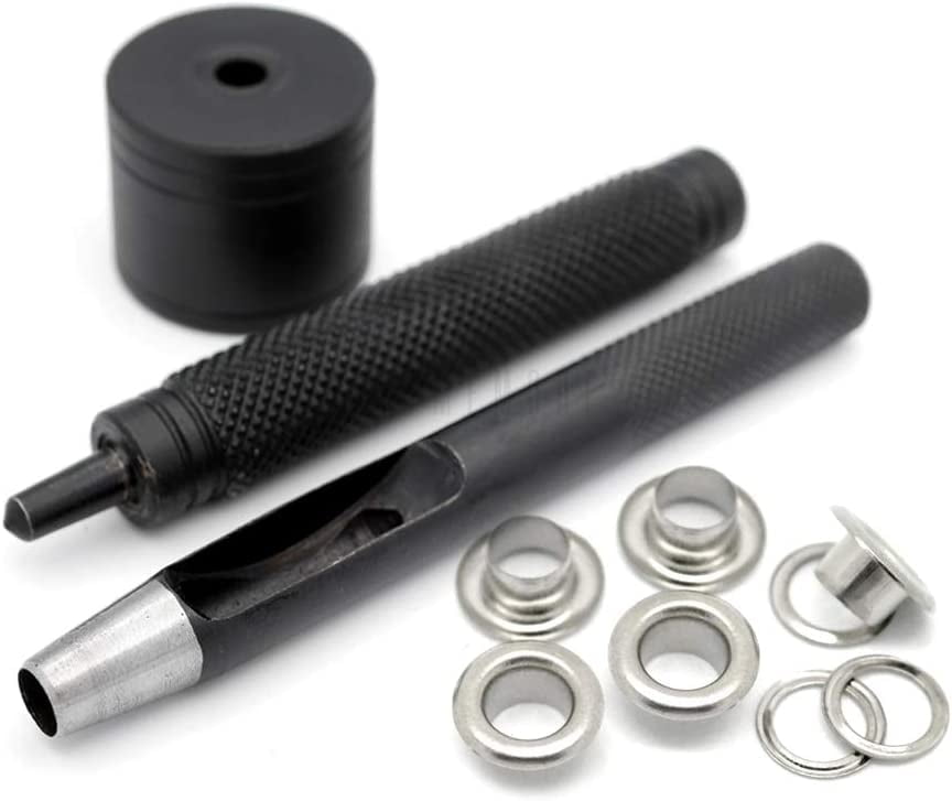 1/4" Grommet Tool Kit Eyelet Setting Tool Grommet Setter Hole Punch ...