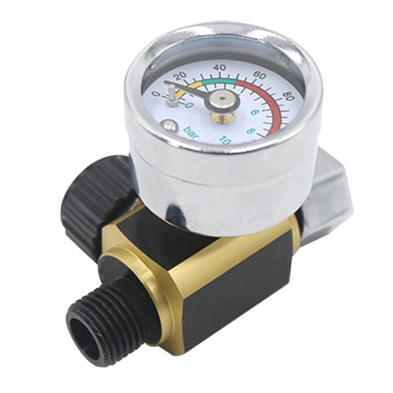 1/4” Guns Air Pressure Regulator for w/ Pressure Gauge Oil Water ...