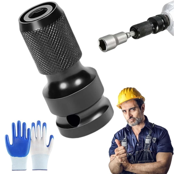 1/4" Hex Shank Socket Converter - 1/2" To 1/4", Quick Release Bit ...