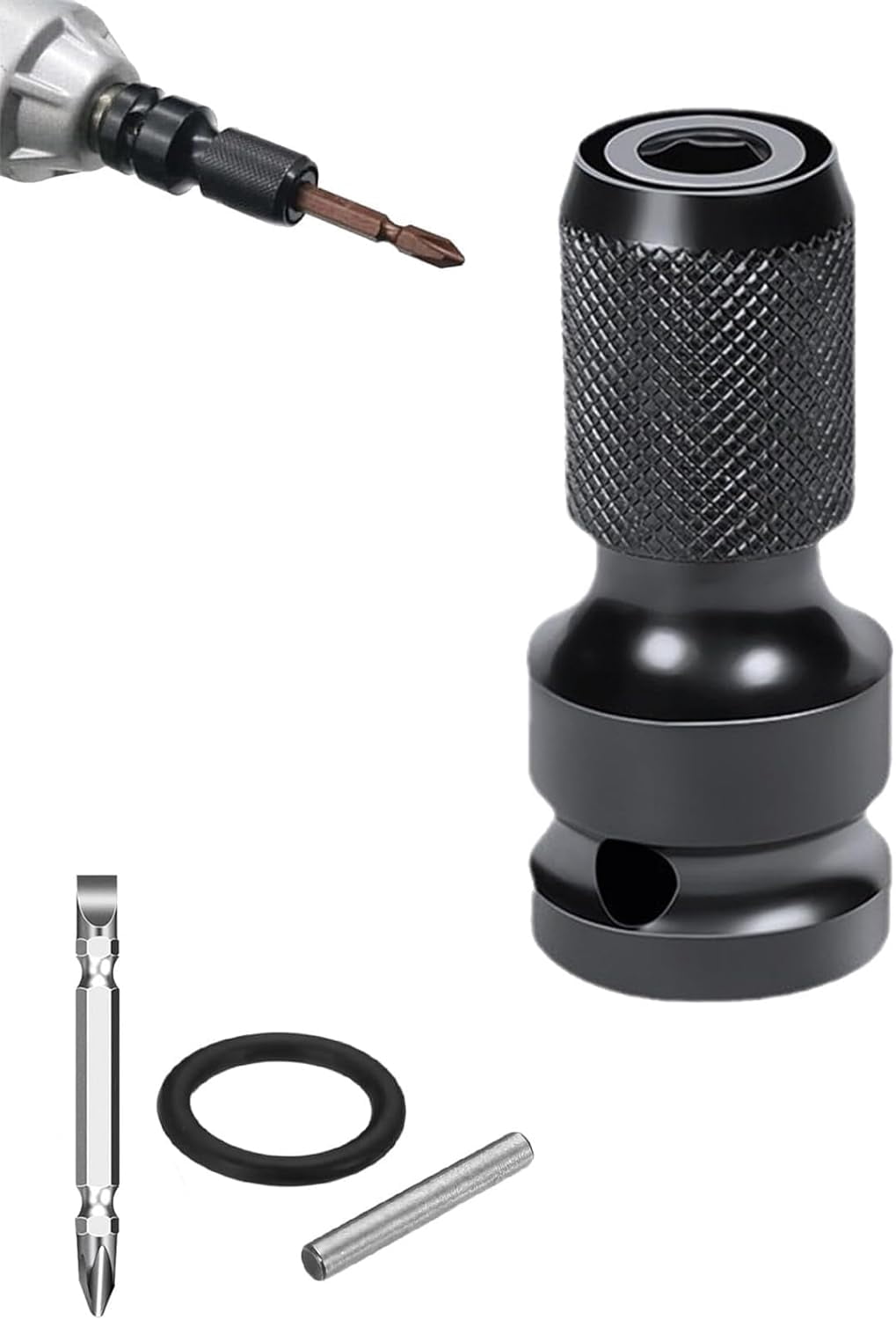 1/4" Hex Shank Socket Converter, 1/2" 1/4" Square Drive Female to 1/4 ...