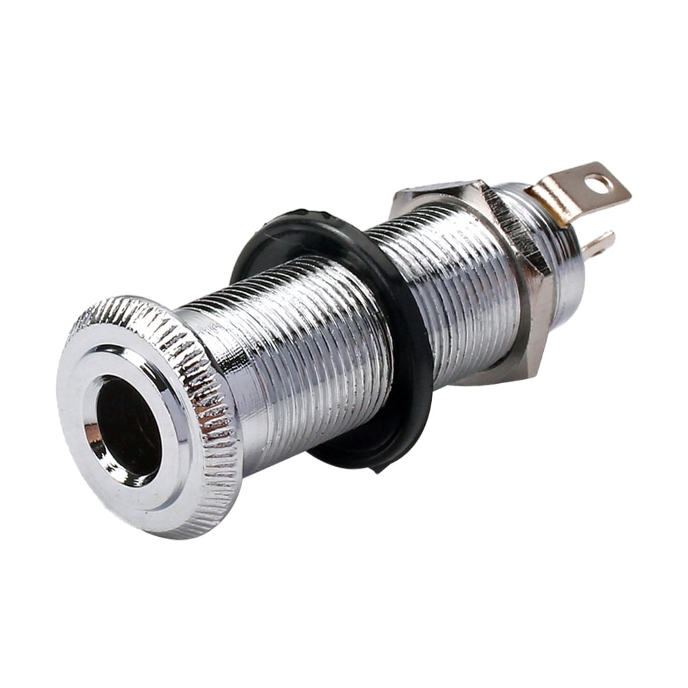 1/4 Inch 6.35mm Threaded Cylinder Intput Output Jack Flush Stereo Mono ...