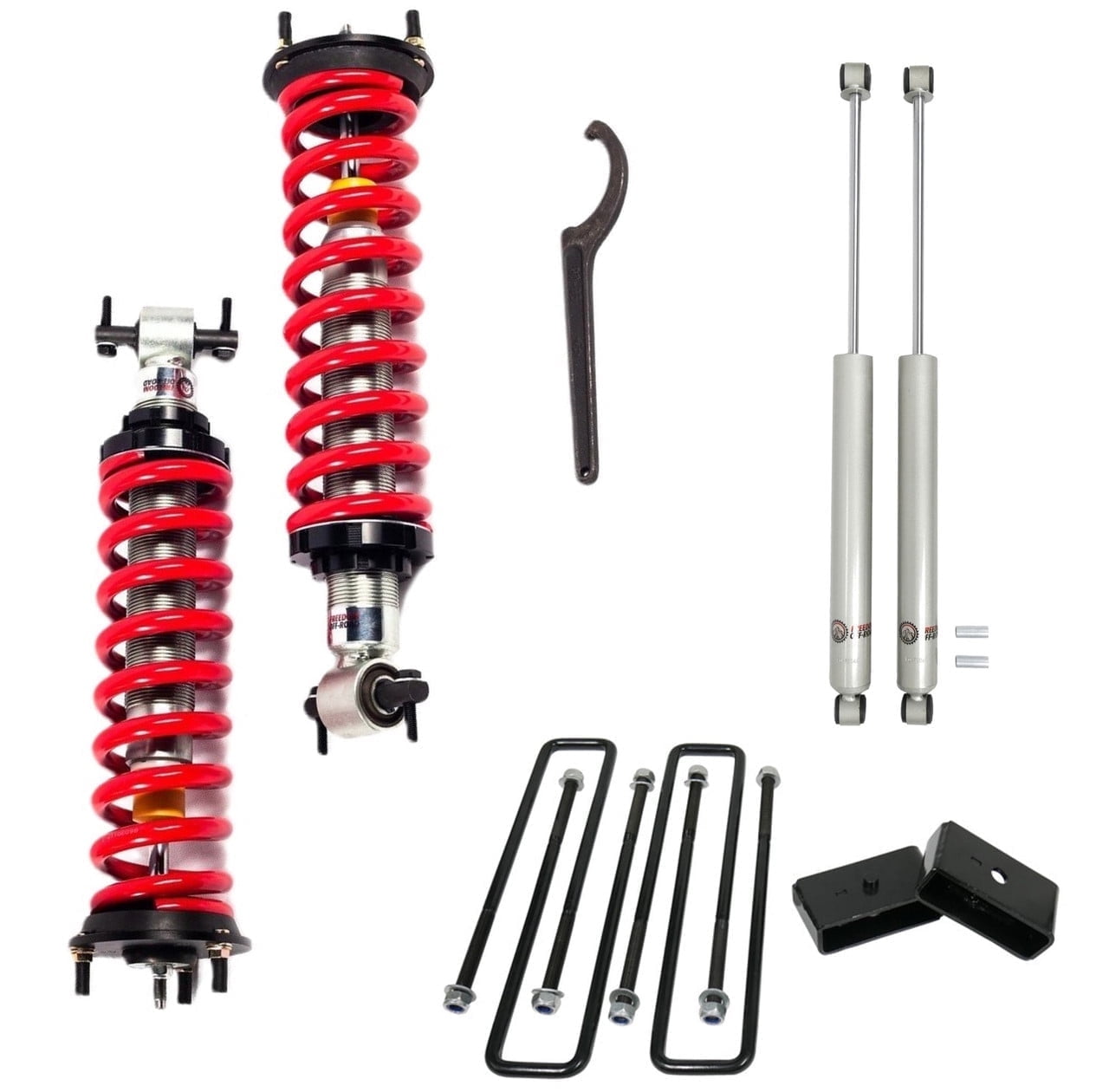 1-4 Inch Adjustable Coilovers 3 Inch Rear Blocks w/U Bolts and Shocks ...