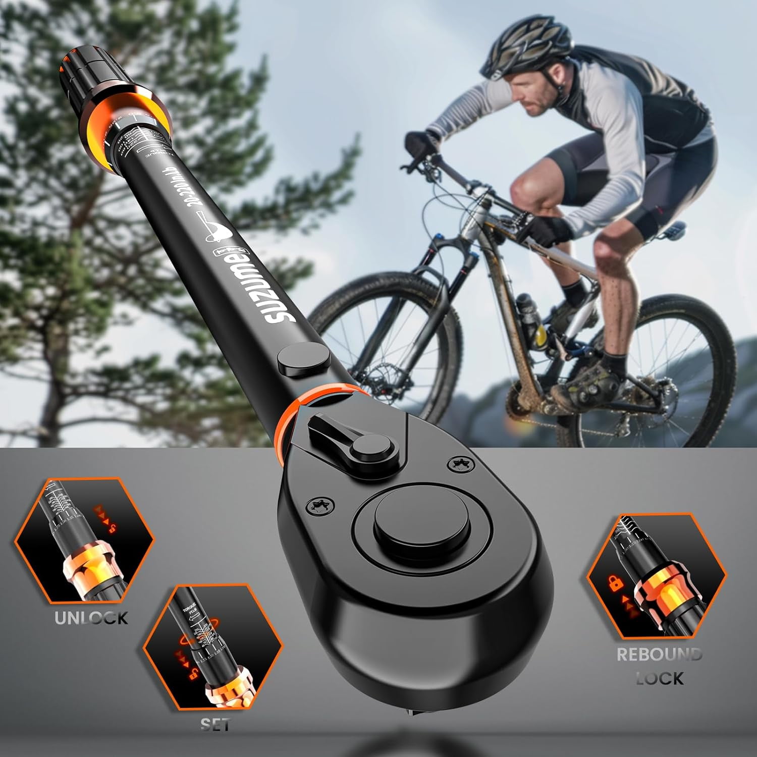 1/4-Inch Bike Torque Wrench 32PCS (20-220 in.lb/2.3-24.9 N.m) Reversible Head Dual-Scales 1/4 ...