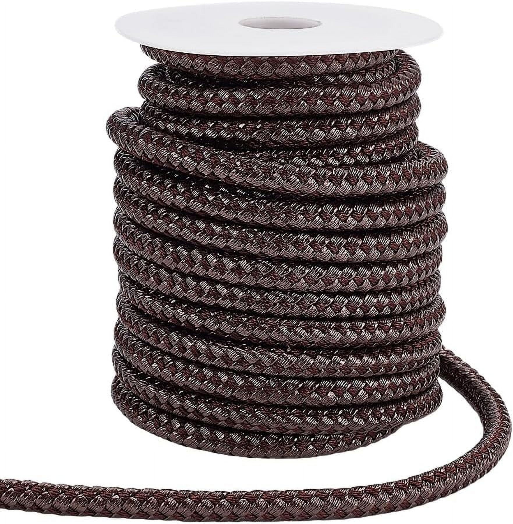 1/4 Inch Braid Leather Cord 10.94 Yard Coconut Brown PU Leather Rope ...