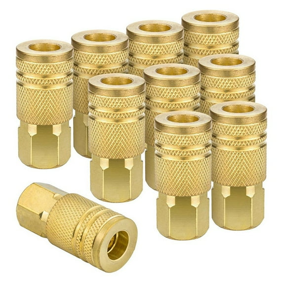 1/4-Inch Brass Female Industrial Coupler,10 Pack Quick Connect Air ...