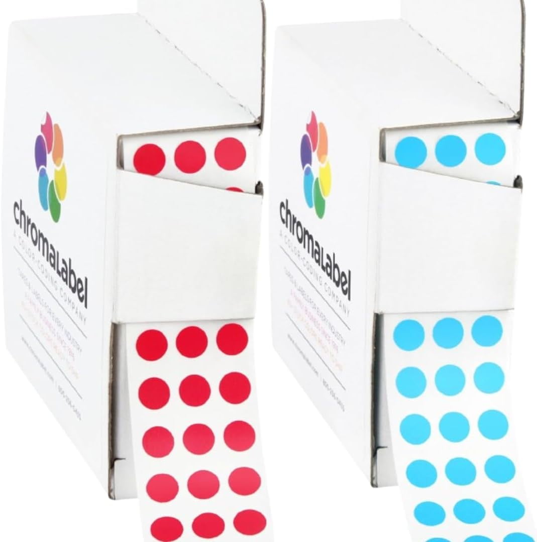 1/4 Inch Circle Sticker Labels, High Visibility Round Color Coding ...