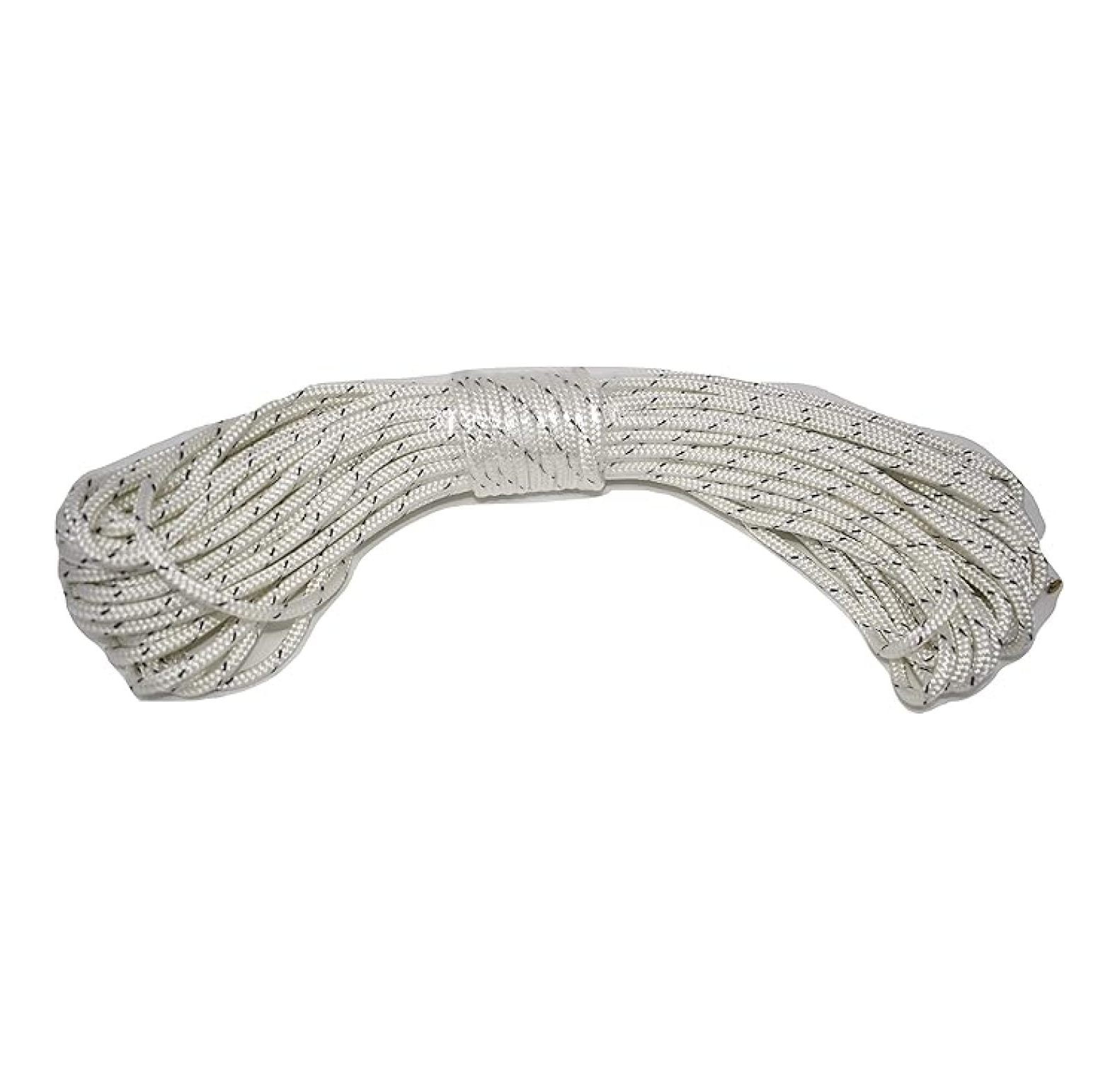 1/4 Inch Double Braid Polyester Rope - 100 ft White/Black - Marine Rope ...