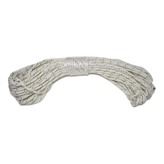 1/4 Inch Double Braid Polyester Rope - 100 ft White/Black - Marine Rope ...