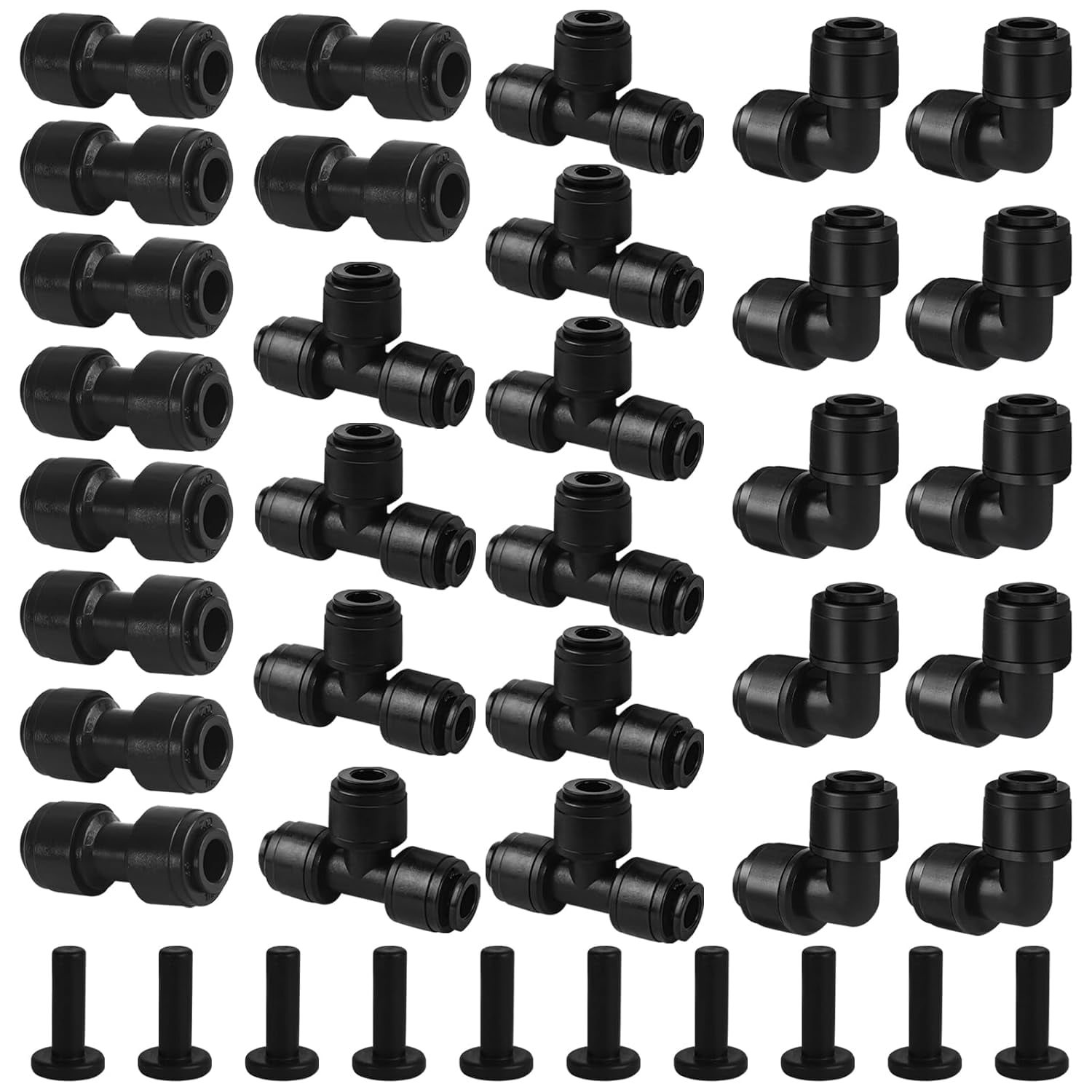 1/4 Inch Drip Tubing Irrigation Fittings Kit - 40 Pieces Set 1/4'' Line ...