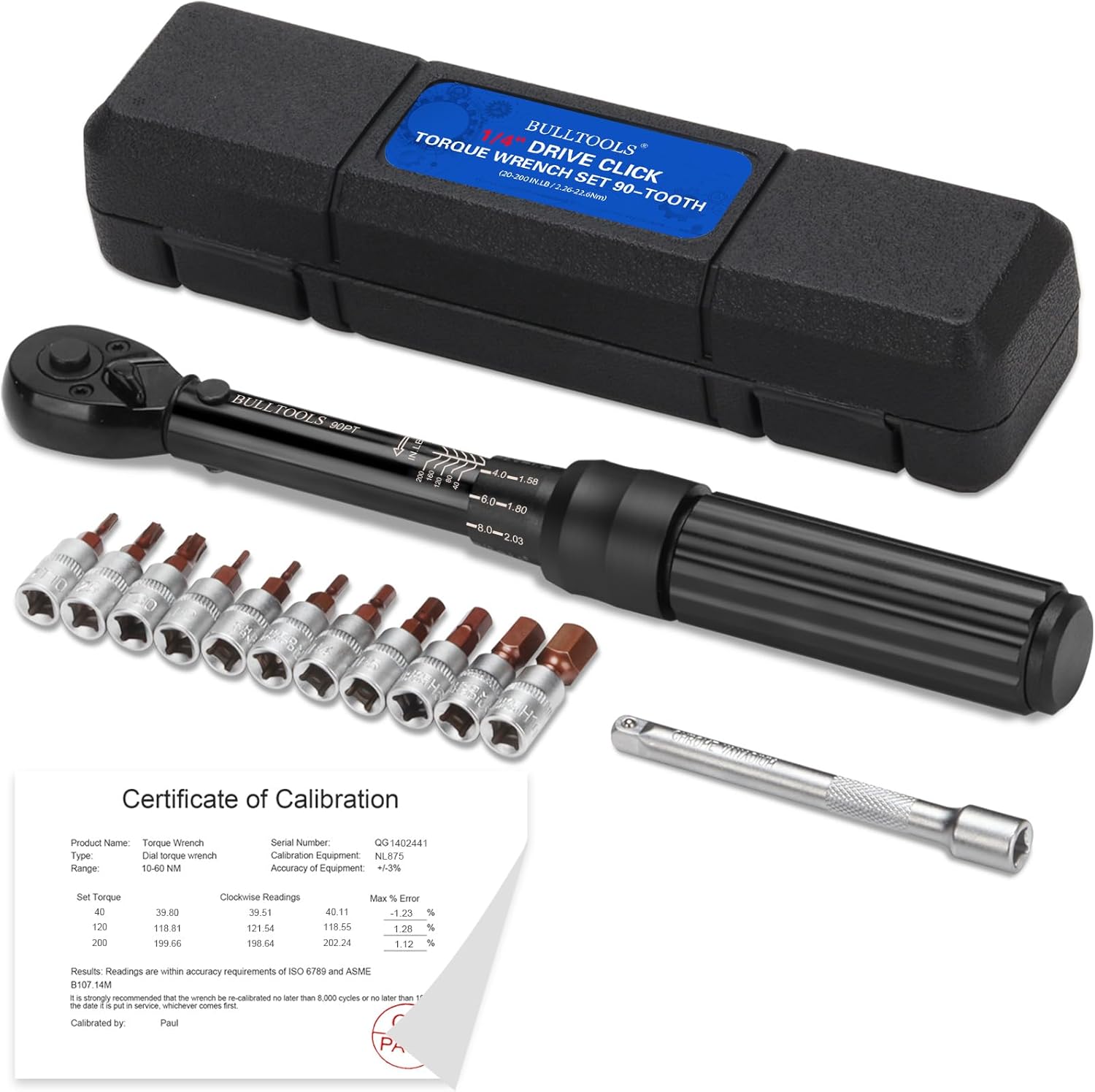 1/4 Inch Drive Click Torque Wrench Set, 90-tooth Bike Torque Wrench 2. ...