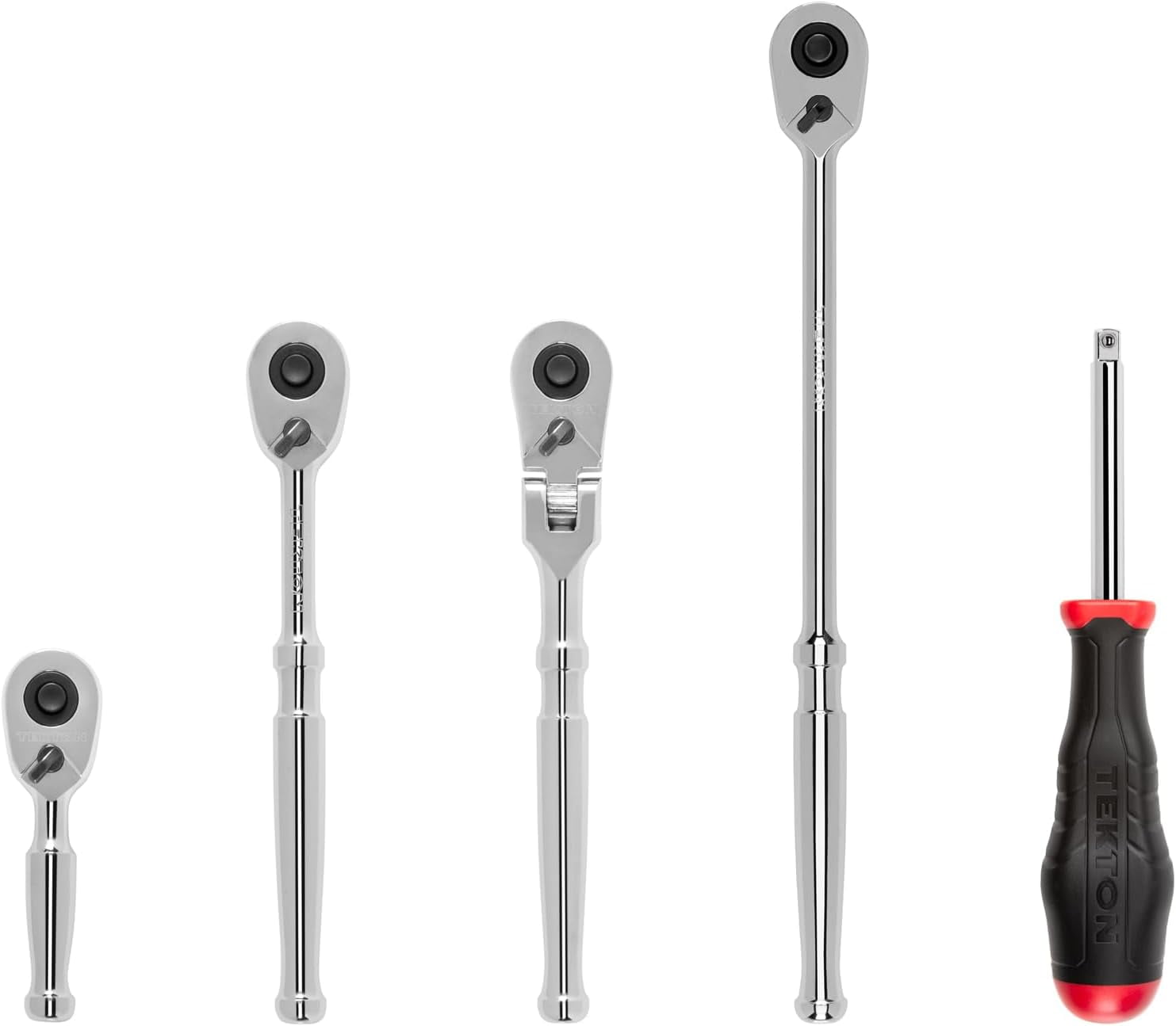 1/4 Inch Drive Quick-Release Ratchet and Spinner Handle Set (5-Piece ...