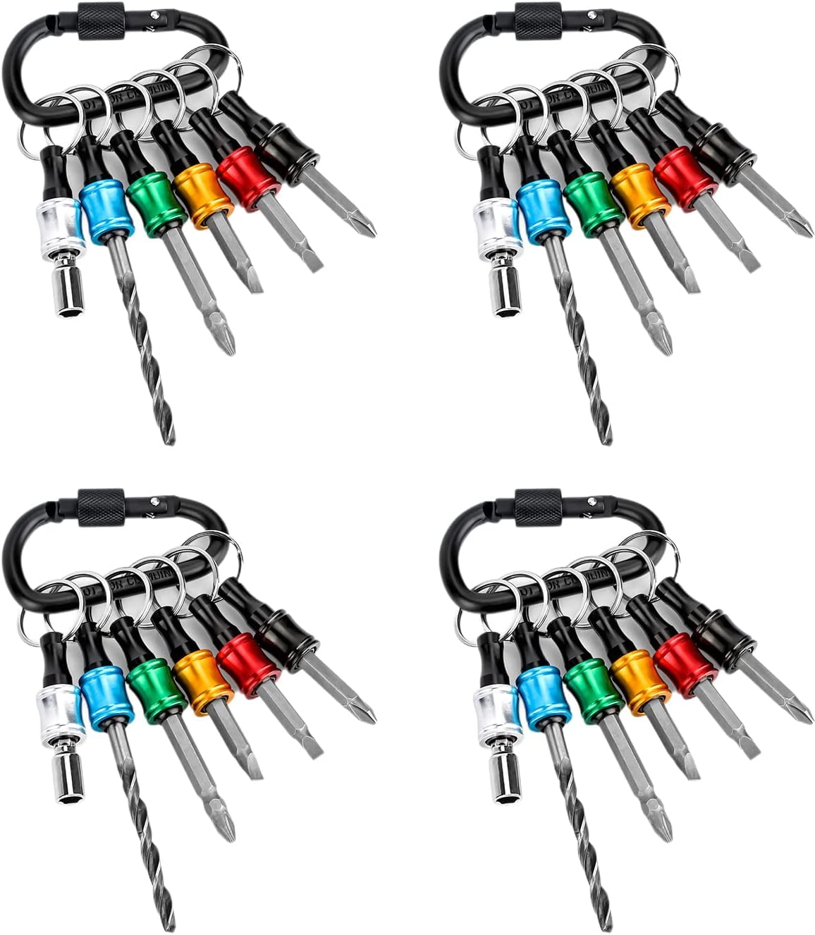 1/4 Inch Hex Shank Drill Bits Holder 4 Sets - Portable Six Color Coded ...