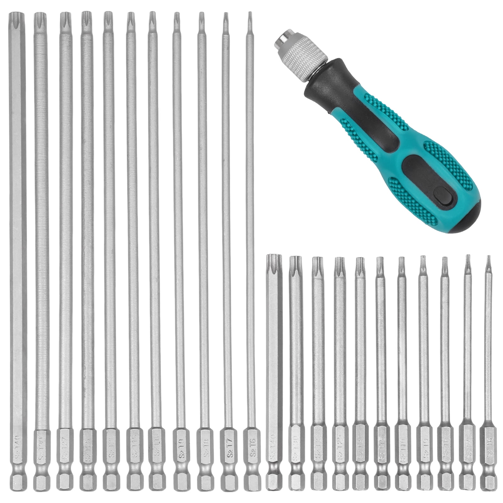 1/4 Inch Hex Shank Torx Screwdriver Bit Rust Resistant Assorted Size ...
