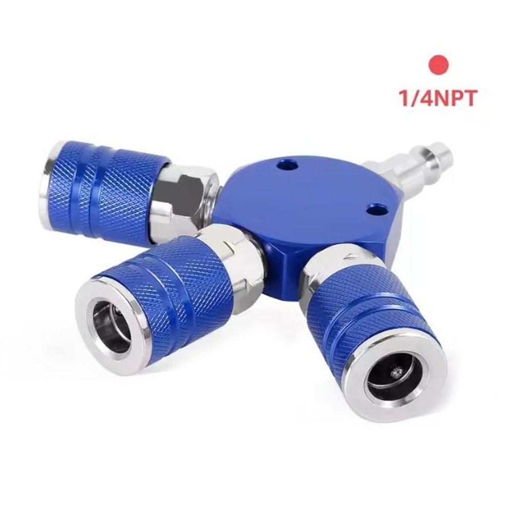 1/4 Inch Npt 3-Way Air Manifold Air Splitter Hex Style Basic Body And ...