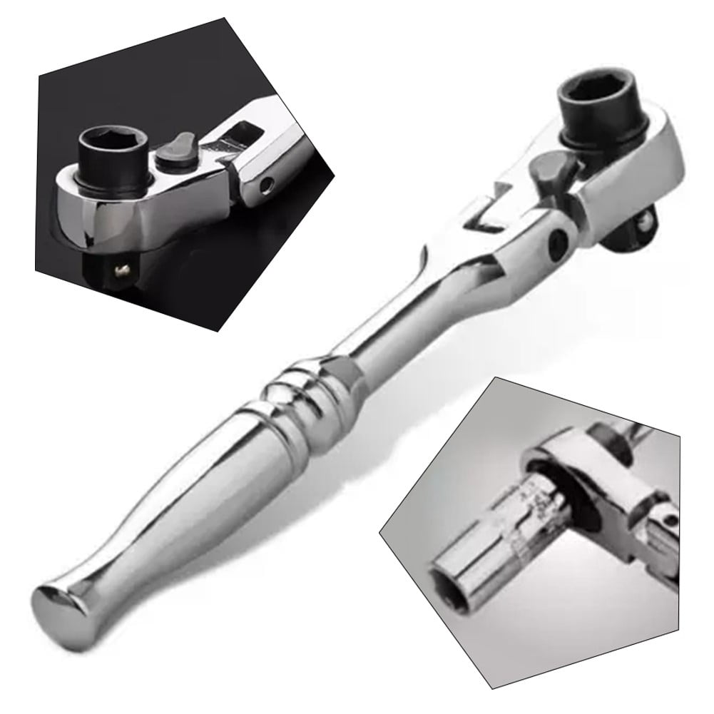 1/4 Inch Ratchet Handle Socket Wrench 72-Tooth Quick-Release Reversible ...