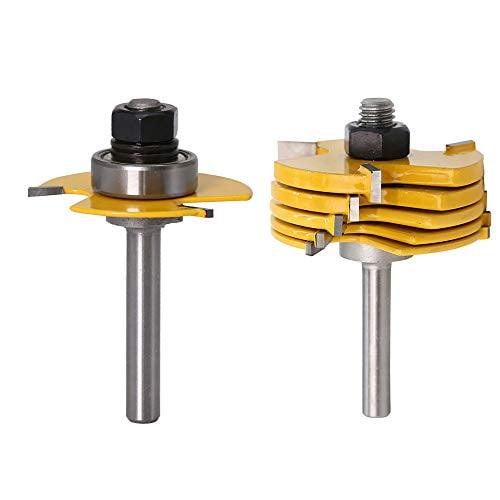 1/4 Inch Shank 3-Wing Adjustable Slot Cutter Router Bit Set with ...