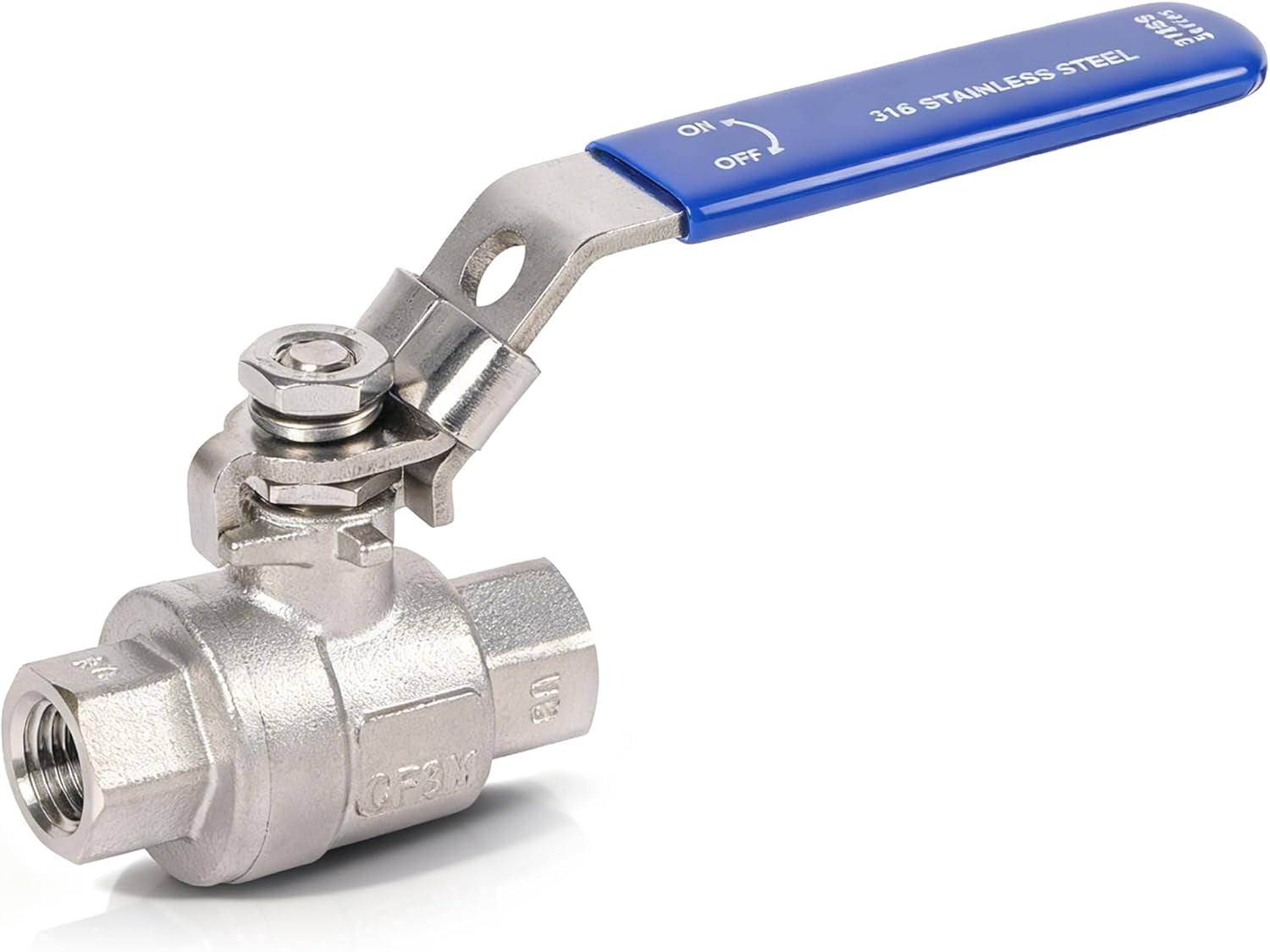 1/4 Inch Stainless Steel Ball Valve Full Port 2-Piece Heavy Duty Valve ...