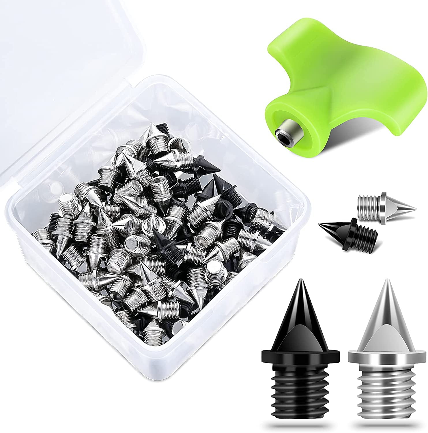 1/4 Inch Track Spikes, 100 Pieces Steel Track Shoe Spikes Replacements ...