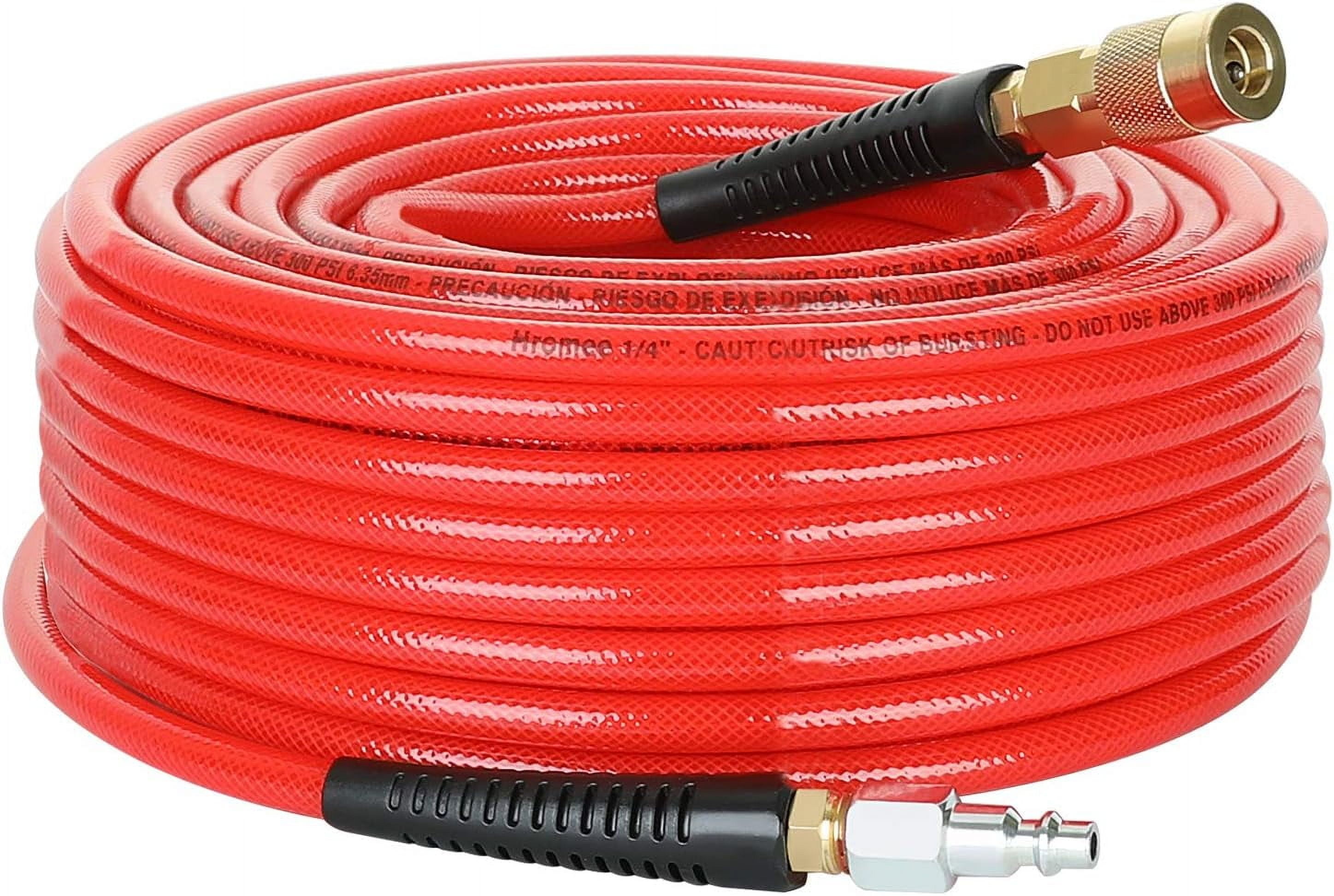 1/4-Inch x 100 Feet Polyurethane Air Hose with Bend Restrictors PU ...