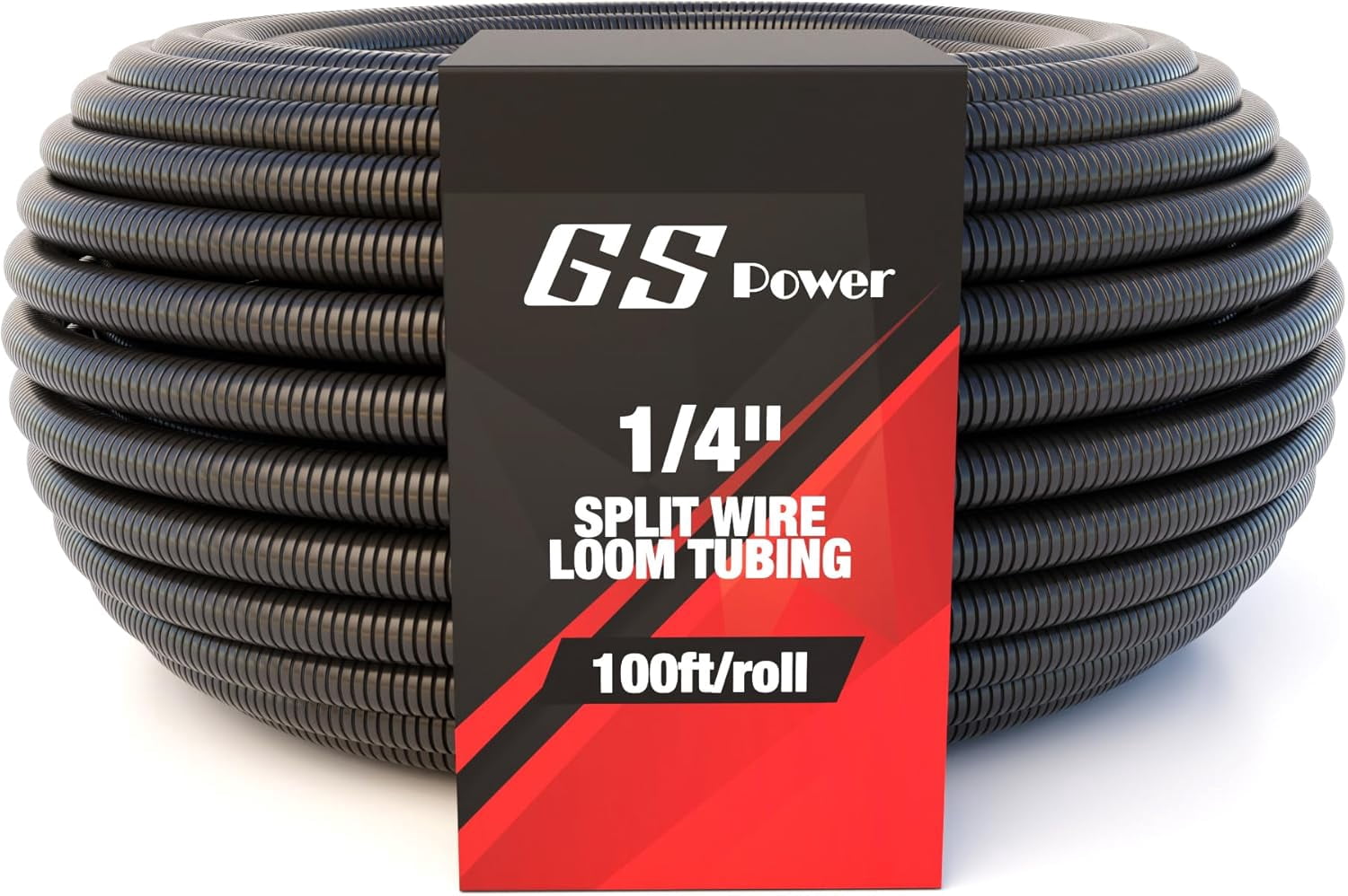 1/4 Inch x 100ft Split Wire Loom Tubing, Split Cable Sleeve Cord ...