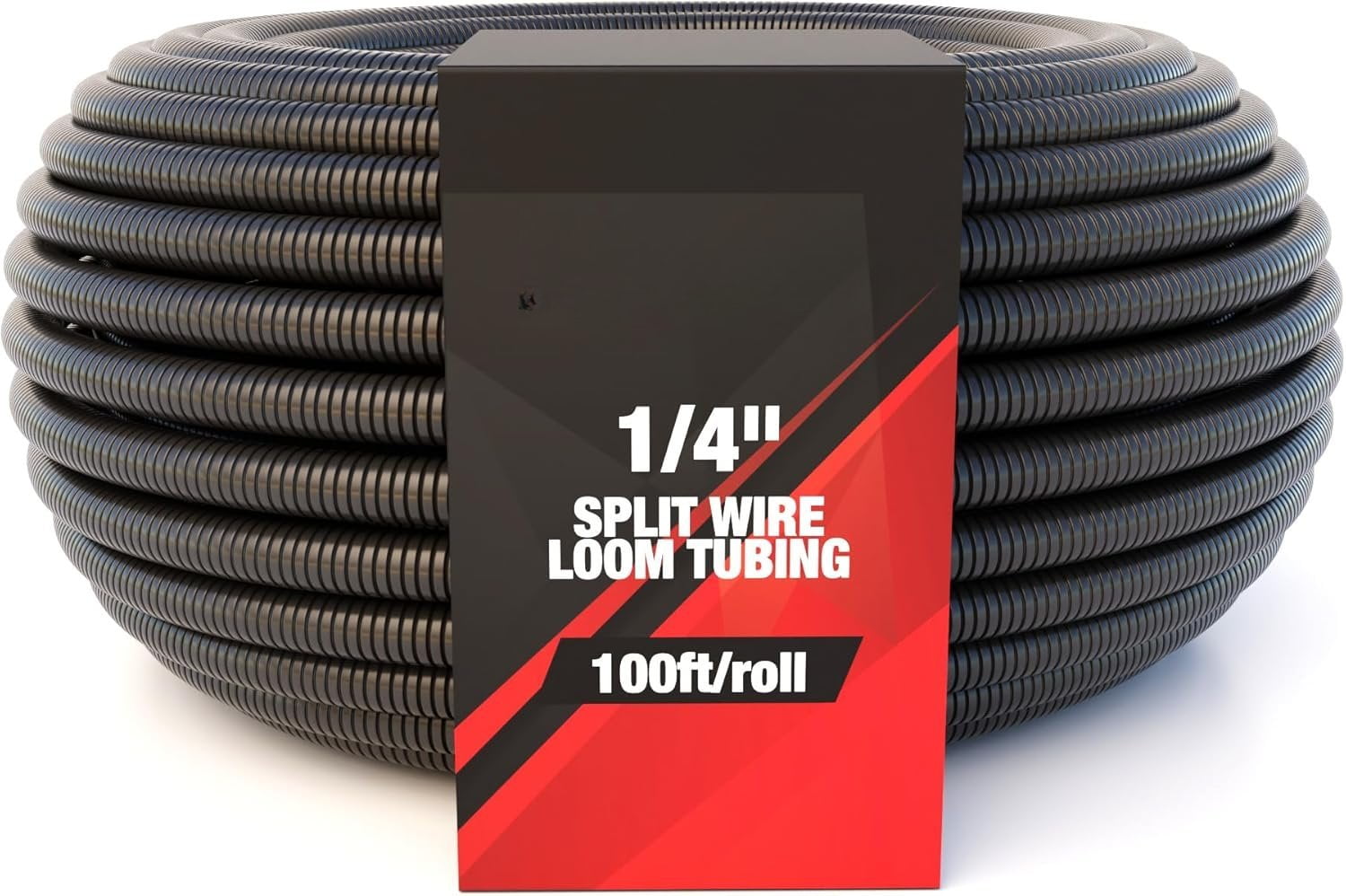 1/4 Inch x 100ft Split Wire Loom Tubing, Split Sleeve Cord Protector ...
