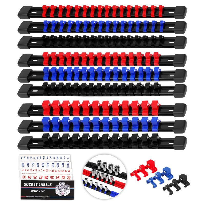 1/4-Inch x 48 Clips, 3/8-Inch x 45 Clips, 1/2-Inch x 36 Clips, Socket ...