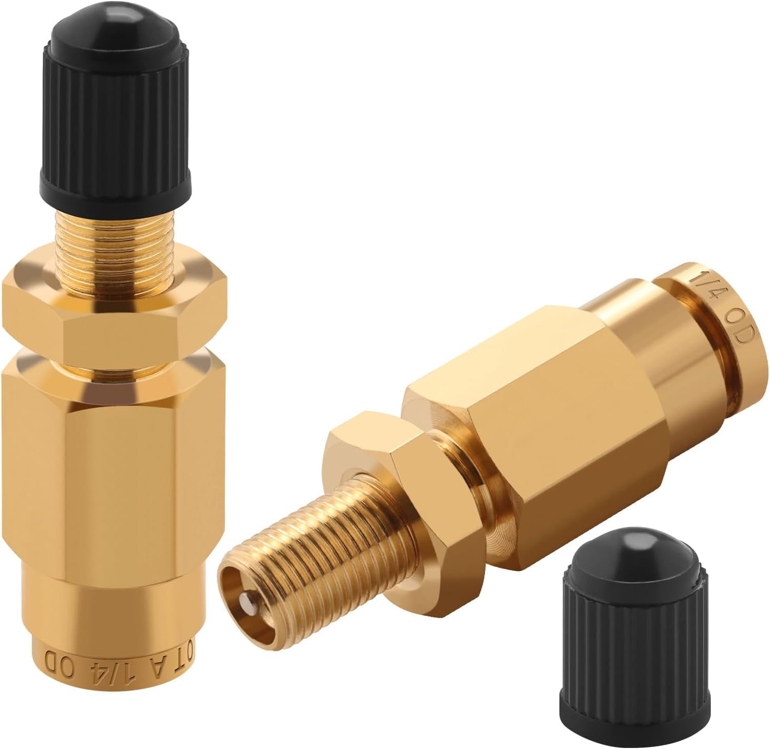 1/4" Inflation Schrader Valve with Push to Connect for 1/4" OD Air Line ...