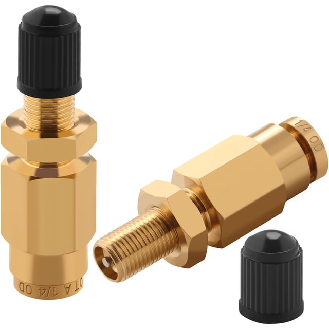 1/4" Inflation Schrader Valve with Push to Connect for 1/4" OD Air Line ...