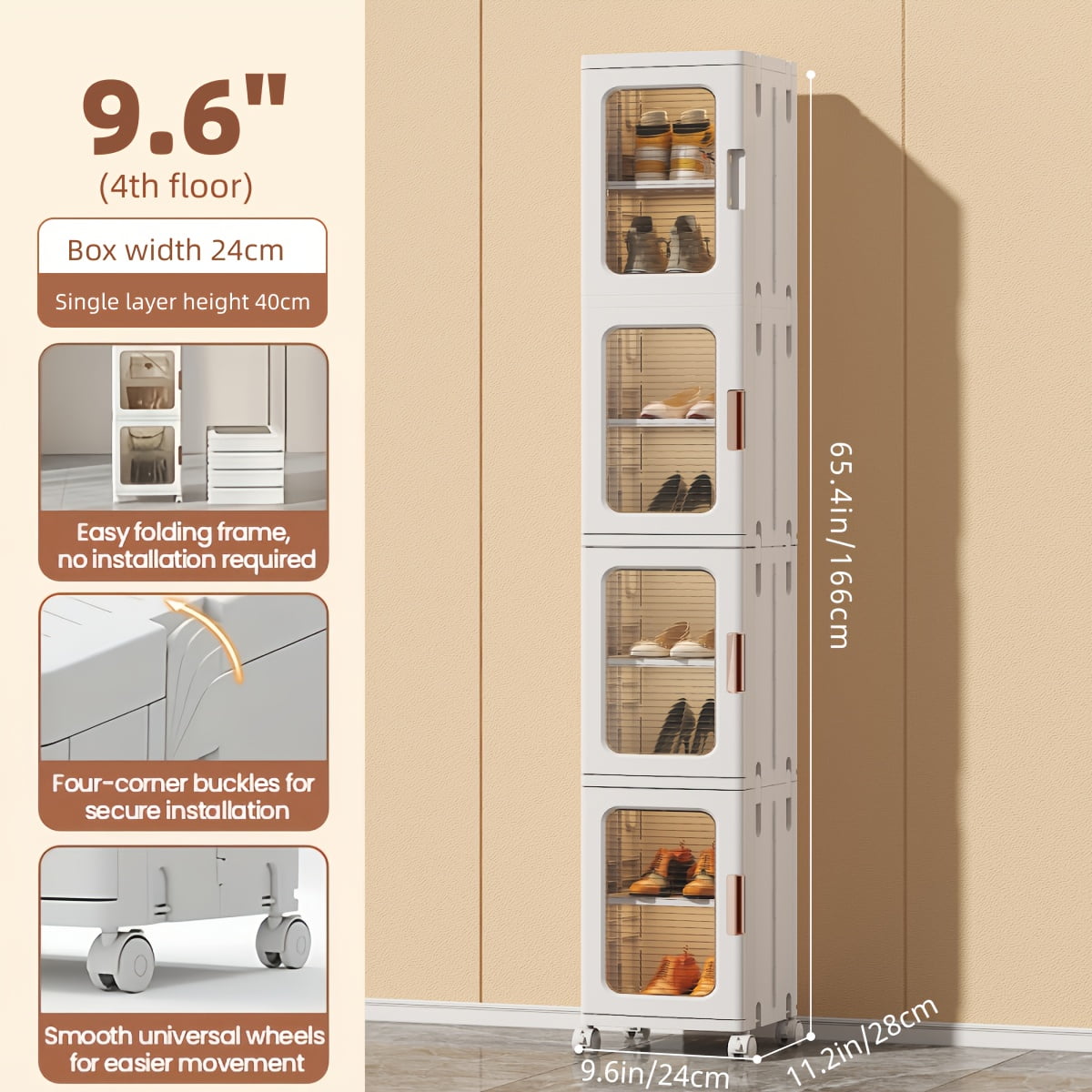 1-4 Layer Double-Opening Storage Box with Wheels & Lid - Large Capacity ...