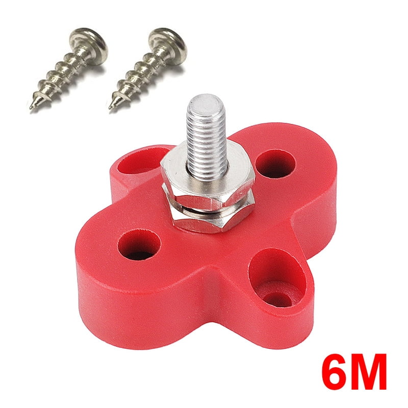 1/4'' M6 M8 M10 Terminal Block Stud M6 80A DC 48V Busbar Positive Negative Power Distribution ...