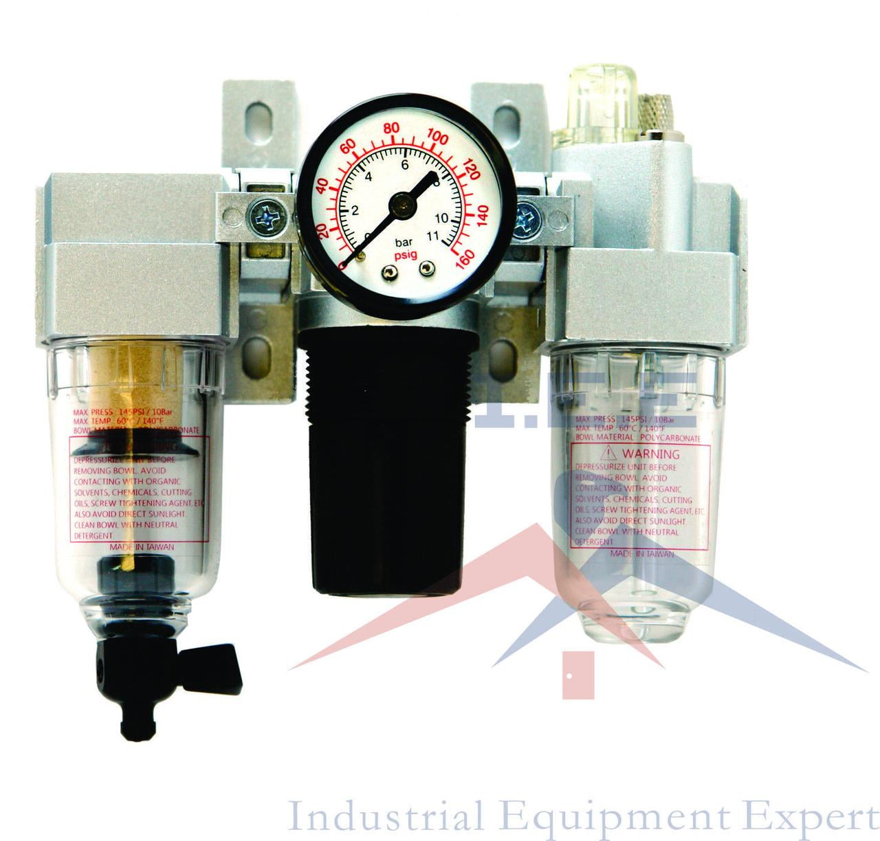 1/4" MINI COMBINATION FILTER REGULATOR LUBRICATOR AIR LINE PARTICULATE ...