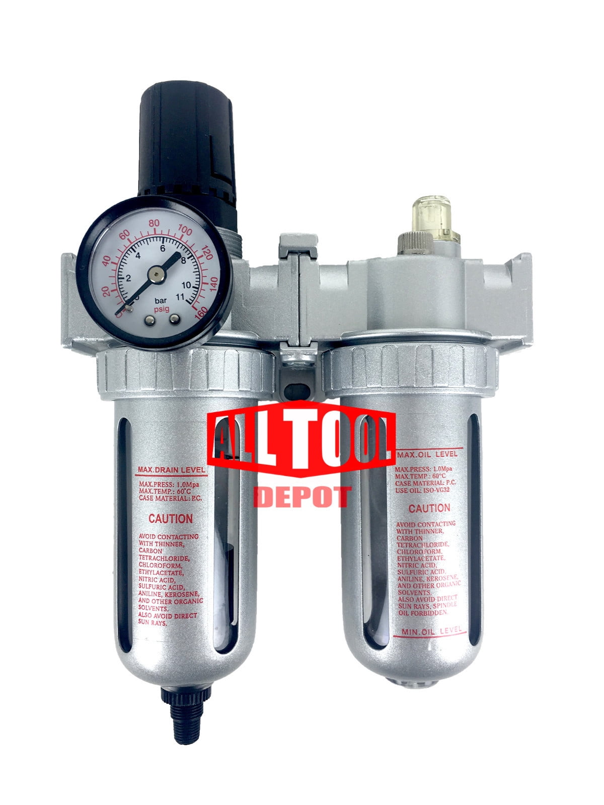 1/4" Mid Flow FRL air control unit w/ Auto Drain - Walmart.com