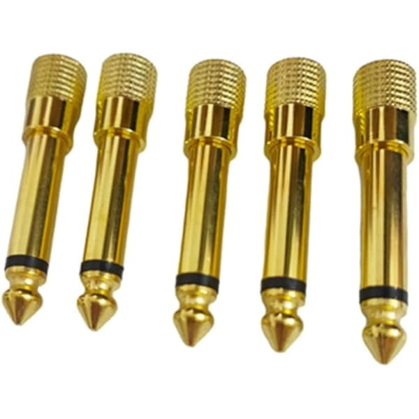 1/4 Mono to 1/8 Mono Adapter, 5-Pack 6.35mm TS Male to 3.5mm Female ...