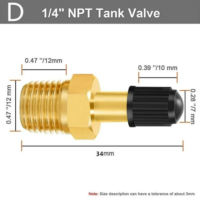 1/4 NPT 1/8 NPT M10 Air Compressor Tanks Fill Valve, Brass Valve, Tire Valve Core, Compressor ...