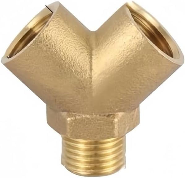 1/4" NPT Female-Female-Male Y-Shaped Brass Nickel Plated Pipe Fittings ...