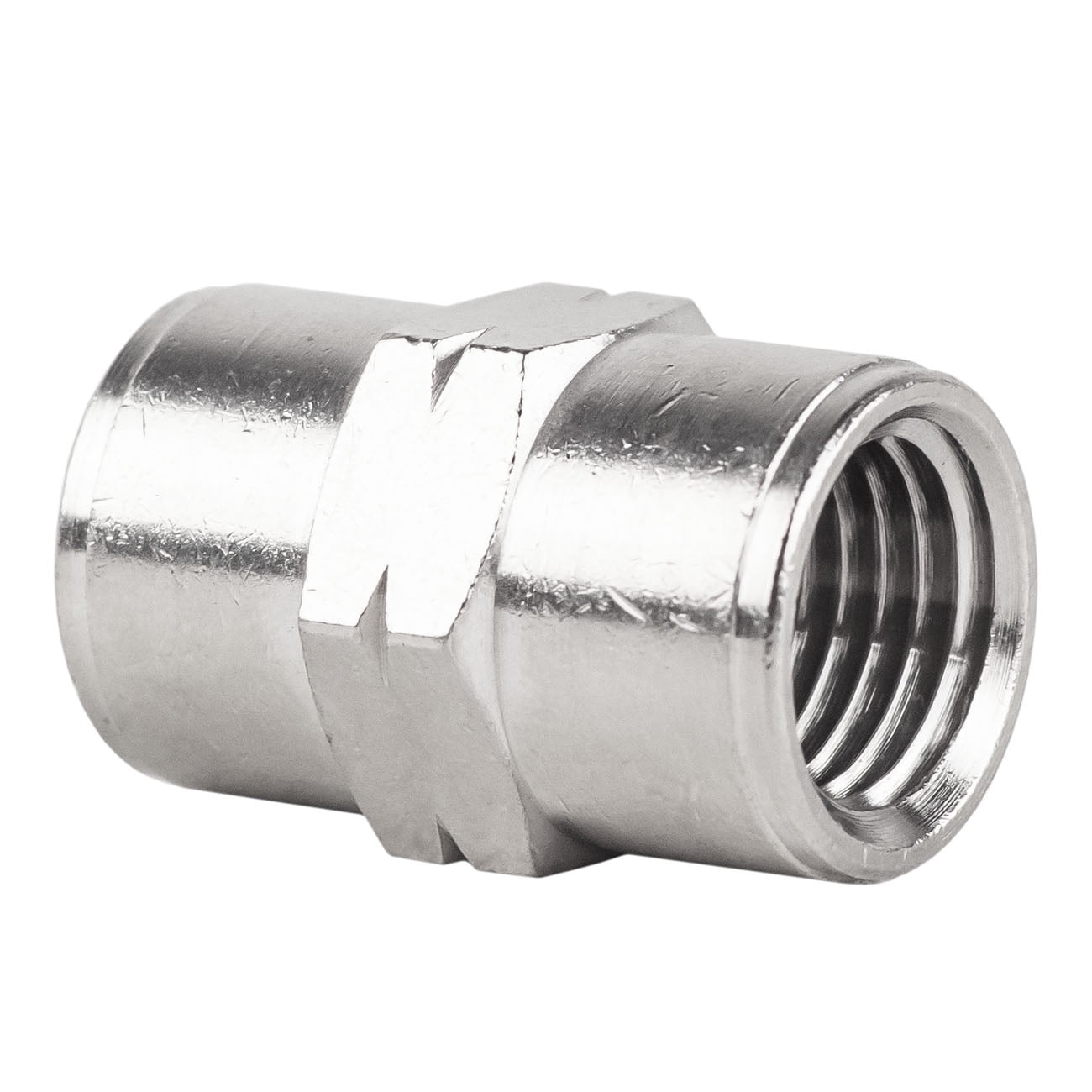 1/4" NPT Female Nickel Plated Brass Pipe Union Adapter Fitting Solid ...