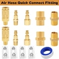 1/4" NPT Quick Connect Air Hose Fittings Kit, Steel Coupler & Plug for ...