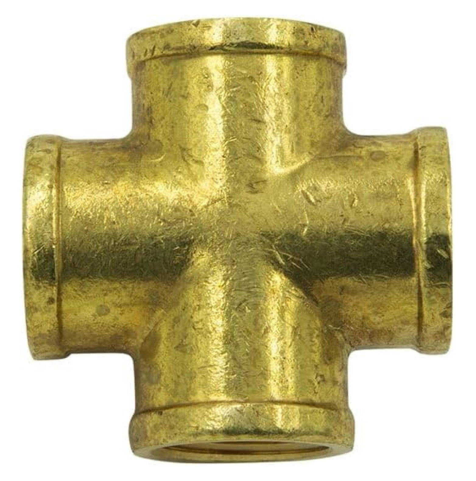 1/4" NPTF Female Brass Cross 4-Way Union Joiner/Connector Joint Fitting ...