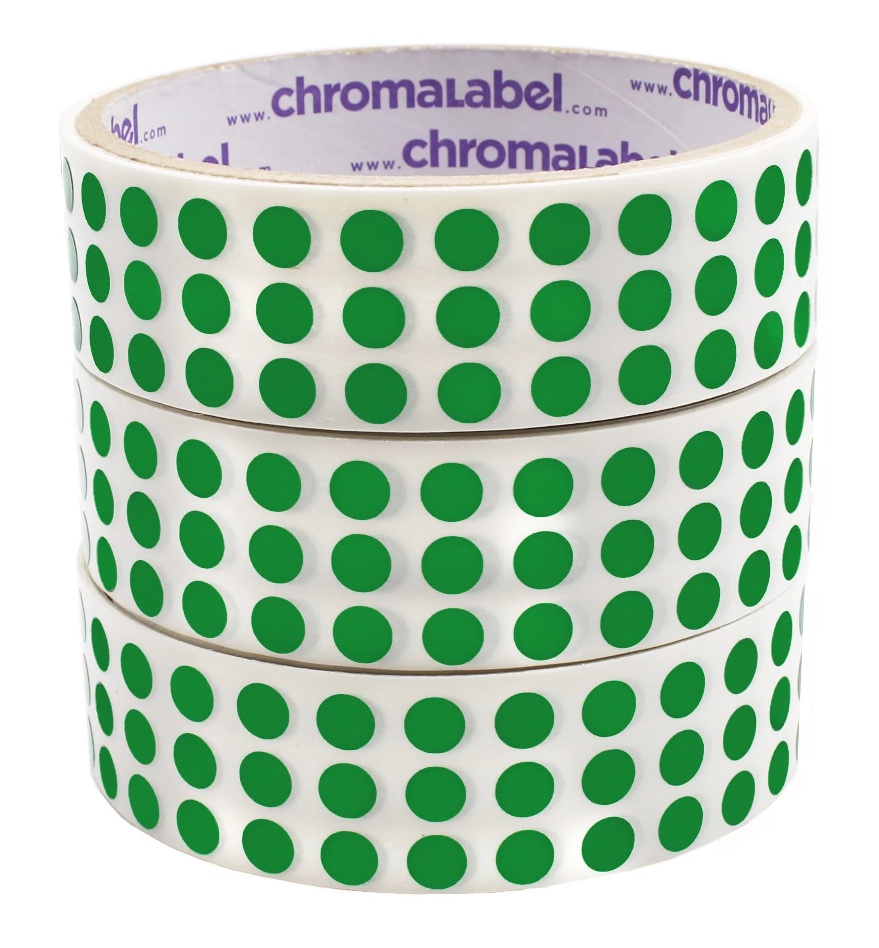 1/4" Permanent Round Color-Code Green Dot Kit (Rolls) - by ChromaLabel ...